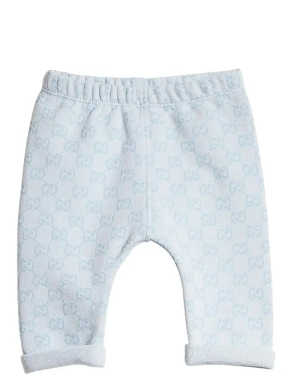 Gucci Baby Printed Cotton Pants - Light Blue