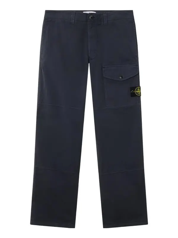 Stone Island Loose-fit Cargo Trousers With Drawstring Cuffs - Navy