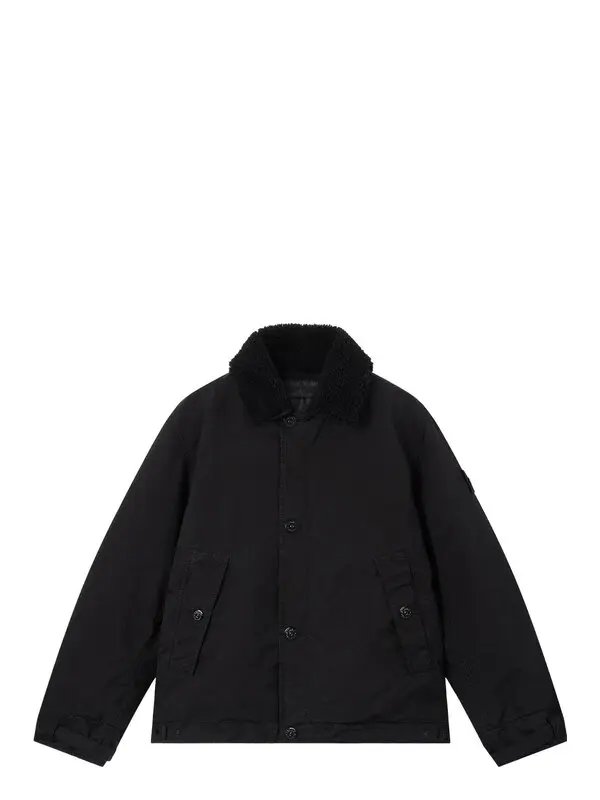 Stone Island Padded Fleece-collar Jacket - Black