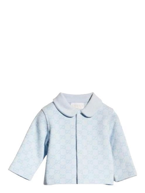 Gucci Gg Print Cardigan - Light Blue