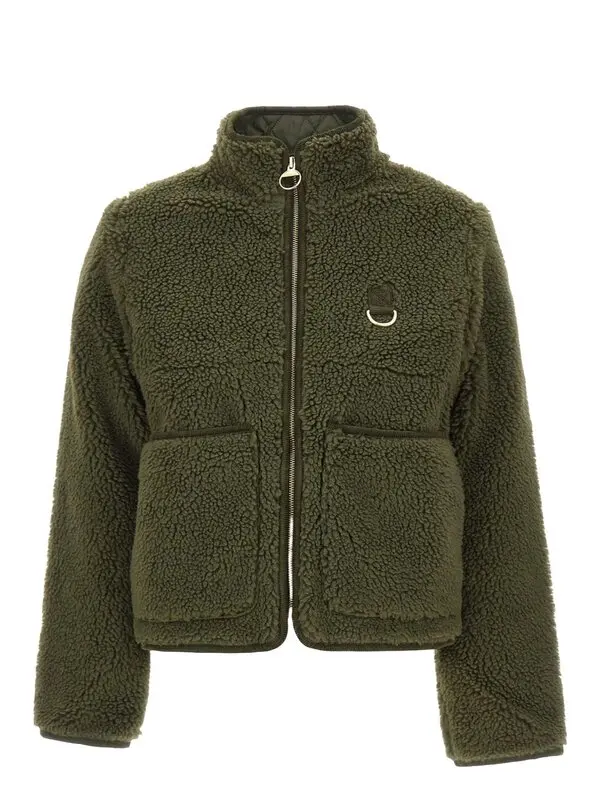 Barbour Fleece Zip-up Stand Collar Jacket - Green