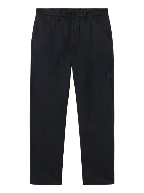 Stone Island Regular-fit Chino Trousers With Pockets - Black