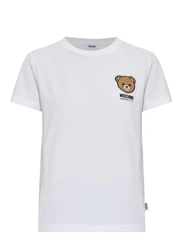 Moschino Bear-printed Short Sleeved T-shirt - White