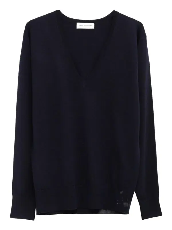 Dries Van Noten V-neck Sweater - Navy