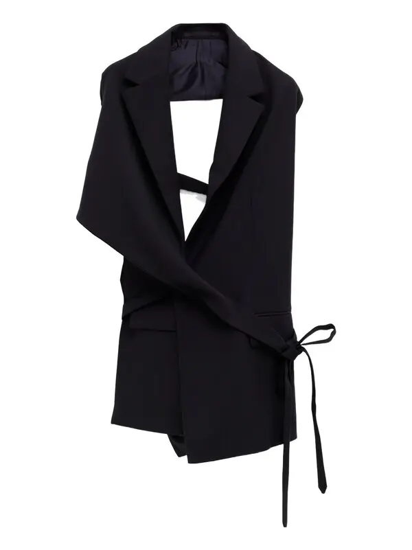 Dries Van Noten Draped Wool Vest - Black