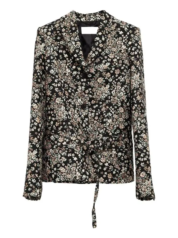 Dries Van Noten Floral-print Blazer - Black