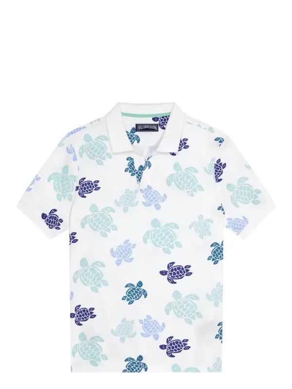 Vilebrequin Turtle-print Organic Cotton Polo Shirt - White