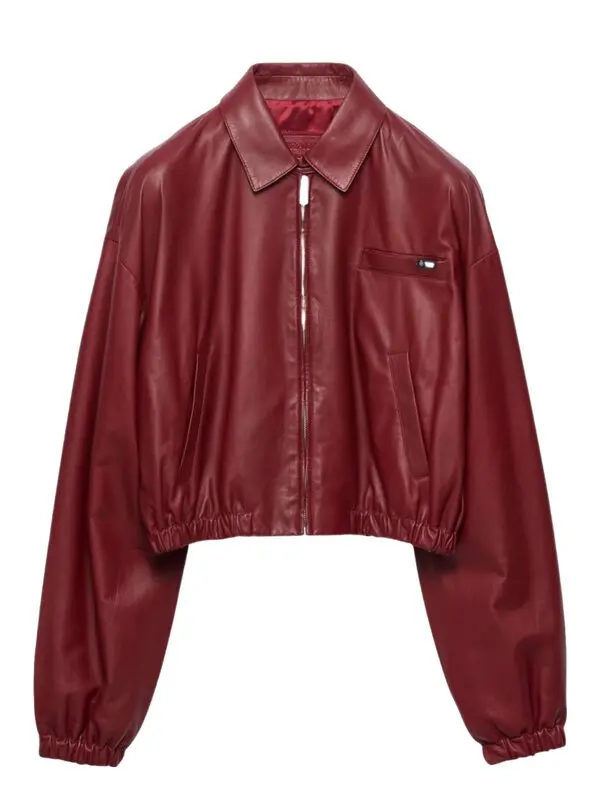 Prada Nappa Leather Jacket - Cherry