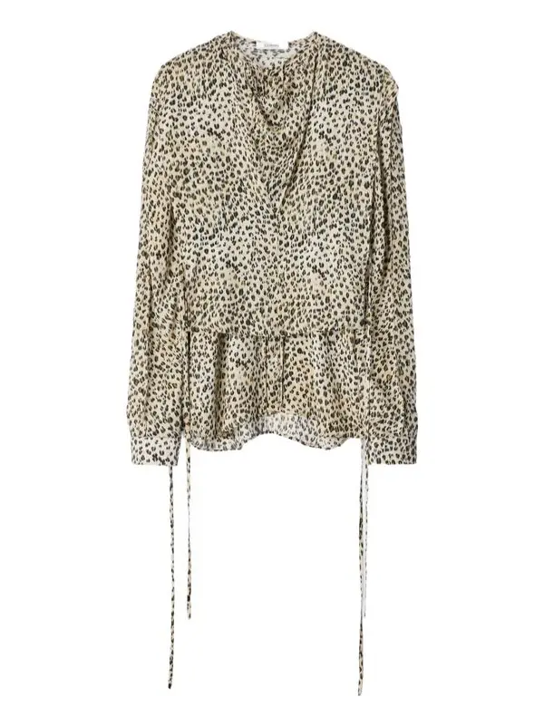 LEMAIRE Layered Blouse Leopard Printed Viscose - Multicolor