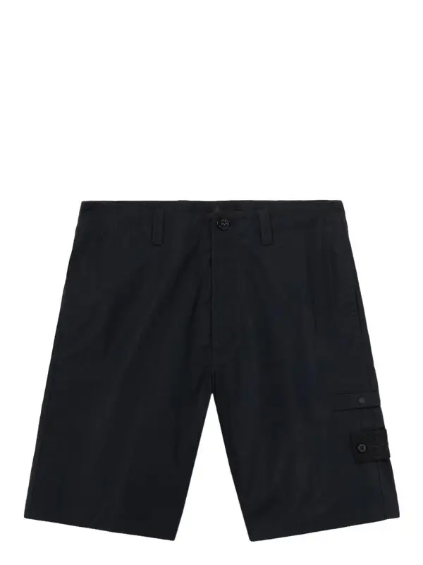 Stone Island Windproof And Breathable Loose-wide-leg-fit Bermuda Shorts - Black