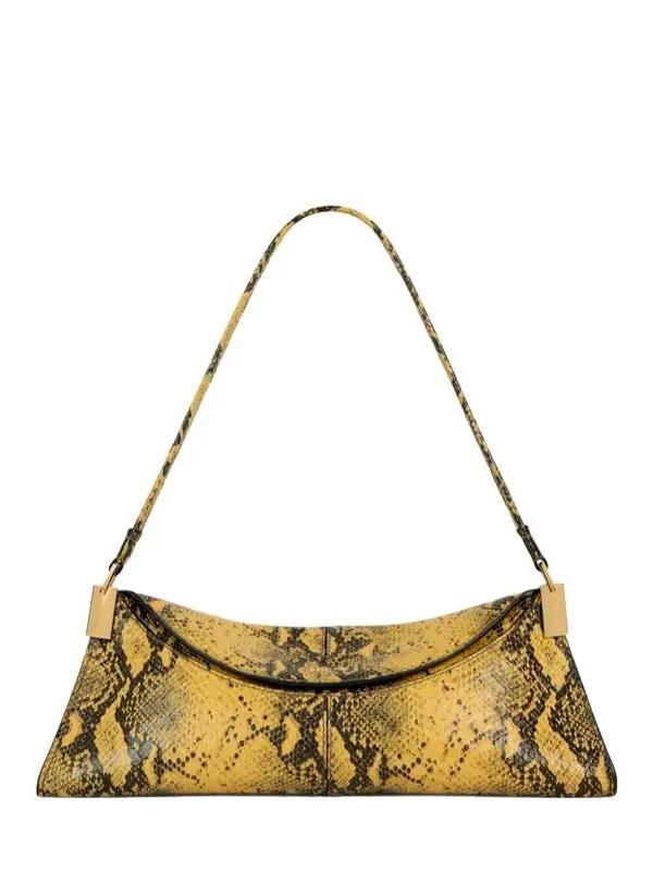 Balmain 64-83 Small Bag In Python-effect Leather - Yellow