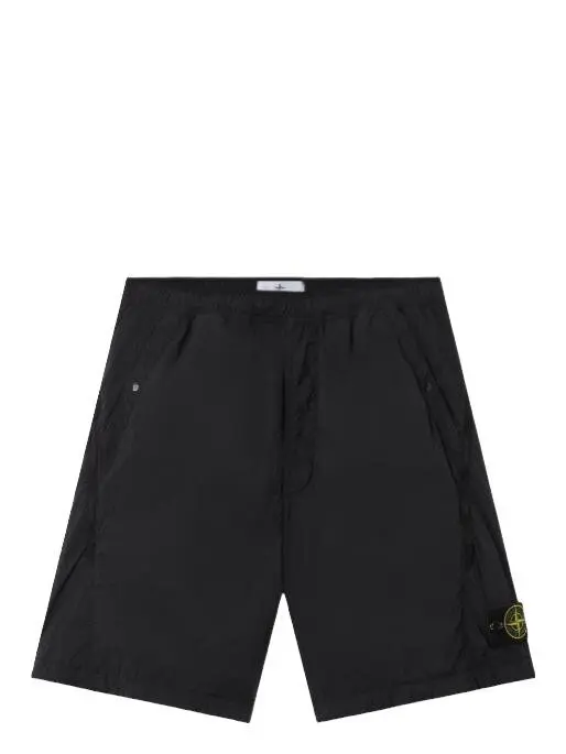 Stone Island Compass-patch Drawstring Shorts - Black