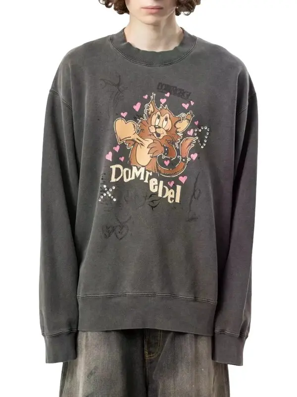DOMREBEL Boom Crystal-embellished Sweatshirt - Black
