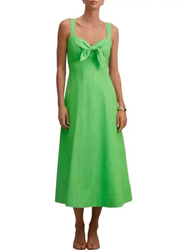 EVER NEW Kara Tie-front Midi Dress - Green