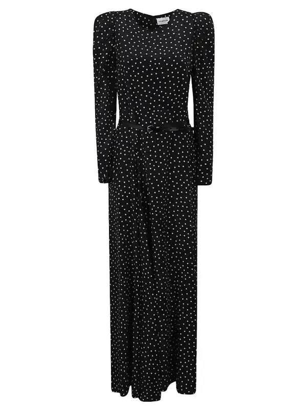 P.a.r.o.s.h Star-print Belted Maxi Dress - Black