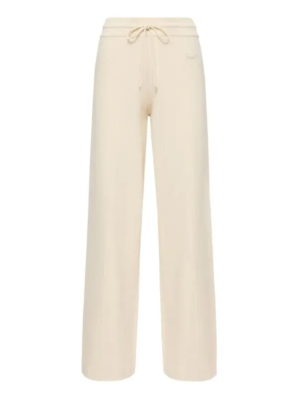 Moncler Double Knit Wool & Cashmere Pants - White