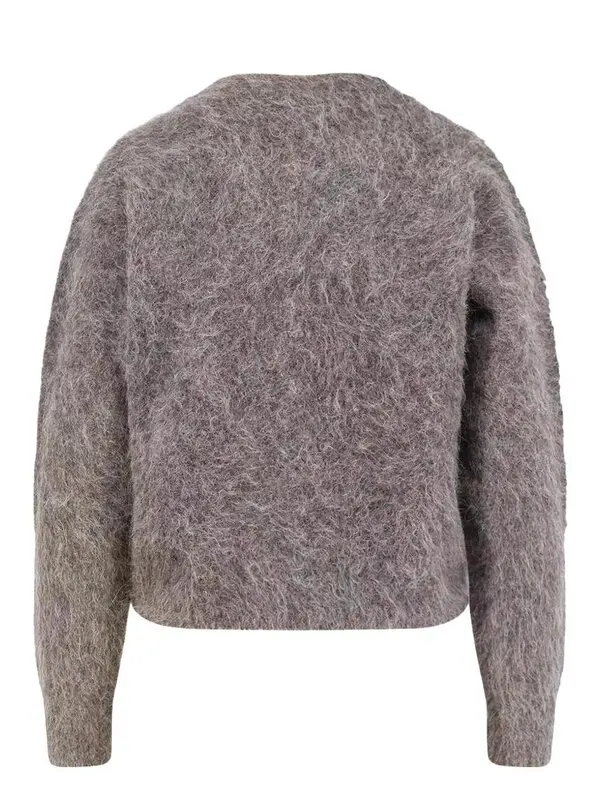 ALYSI V-neck Brushed-finish Cardigan - Brown