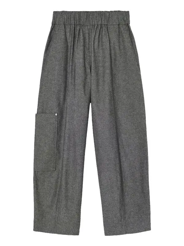 PSOPHIA Elasticated Cropped Trousers - Grey