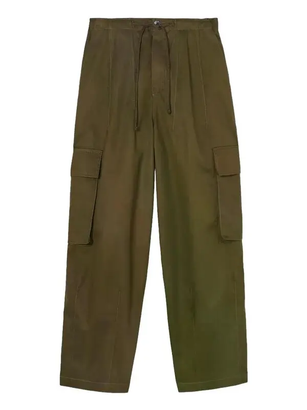 PSOPHIA Drawstring Straight-leg Trousers - Green