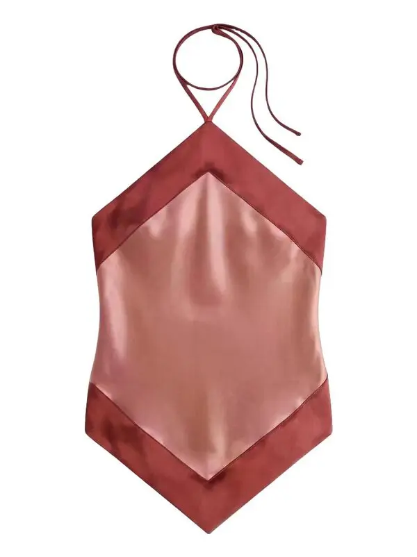 REFORMATION Jillian Silk Top - Pink