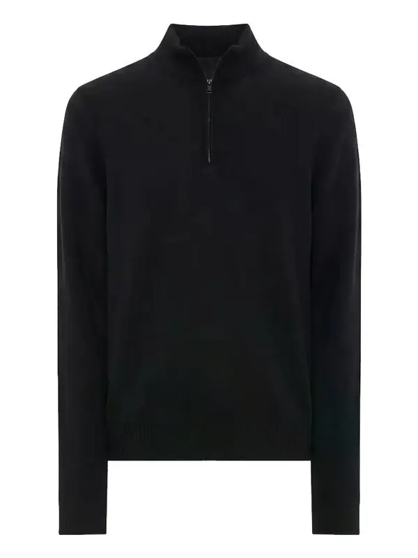 Peserico Quarter-zip Knitted Sweater - Black