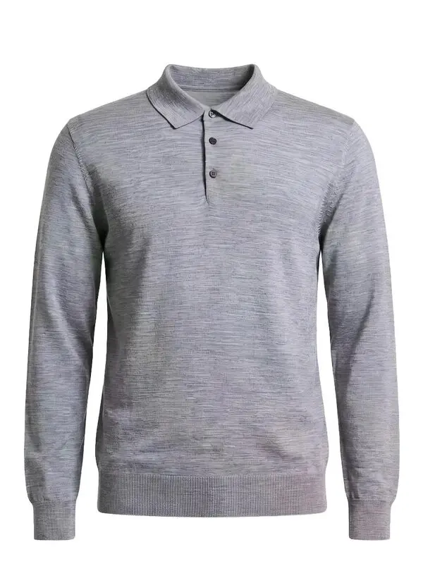 Peserico Virgin Wool Polo Shirt - Grey