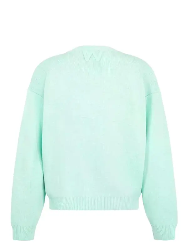 WILLY CHAVARRIA V-neck Logo-embroidered Sweater - Green