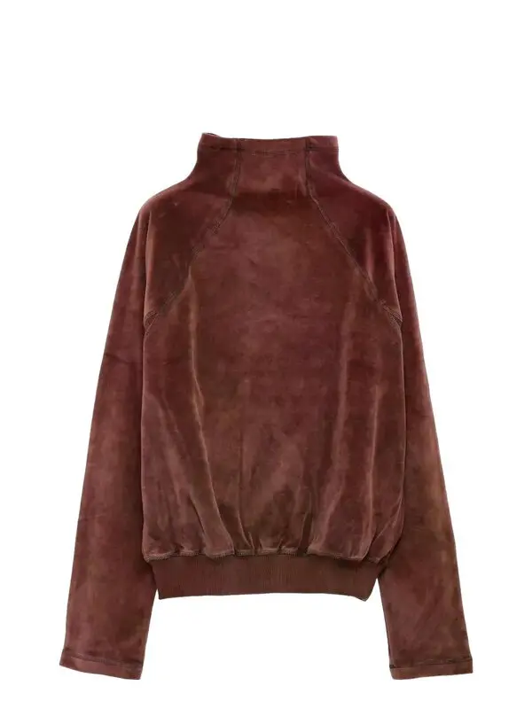BASERANGE Velvet High-neck Sweatshirt - Brown