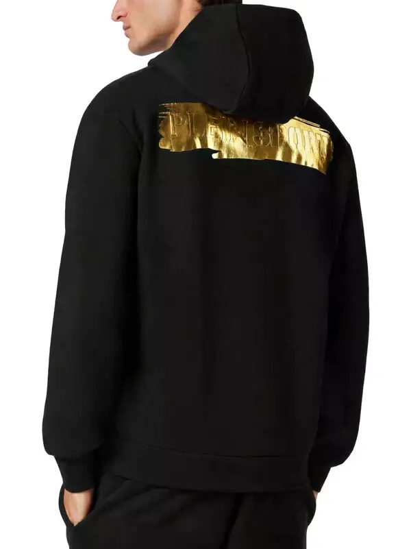 PLEIN SPORT Logo-patch Hoodie - Black