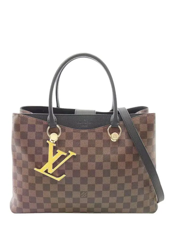 LOUIS VUITTON 2019 Damier Ebene Riverside Satchel - Brown