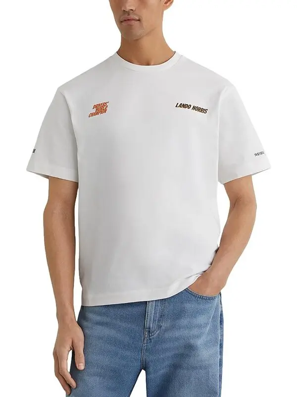 REISS X Mclaren Racing Collection Winner Lando Norris Cotton T-shirt - White