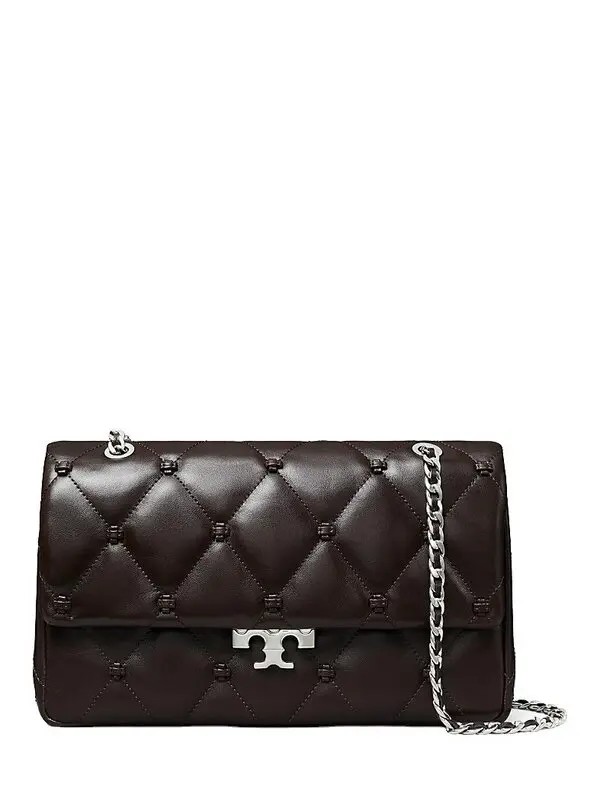 Tory Burch Bunny Knot Quilted Leather Shoulder Bag - Cocoa