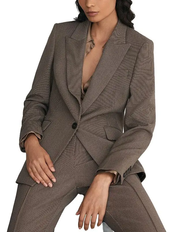 REISS Gabi Peak Lapel Blazer - Black/neutral