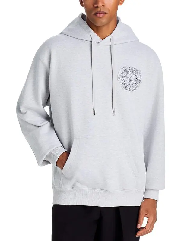 Casablanca Cotton Embroidered Hoodie - Grey