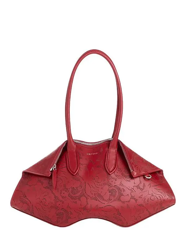 Alexander McQueen Manta Leather Top Handle Bag - Ruby Red