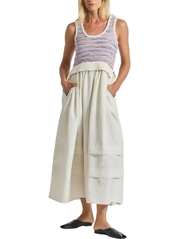 Derek Lam 10 Crosby Loewel Mixed Media Dress - Raspberry