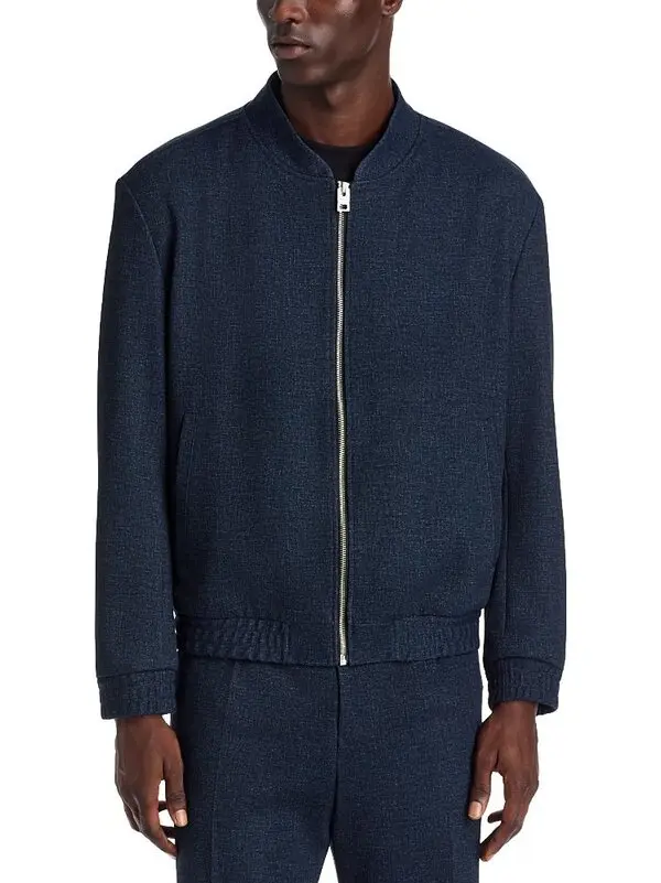 Hugo Boss Ukashi Slim Fit Zip Bomber Jacket - Dark Blue