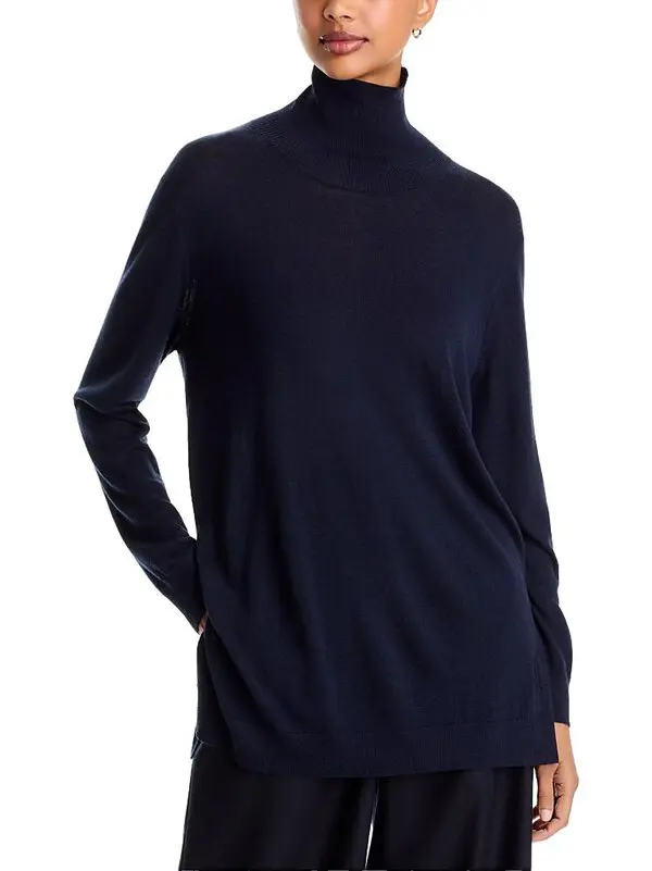 Lafayette 148 New York Wool Stand Collar Sweater - Ink