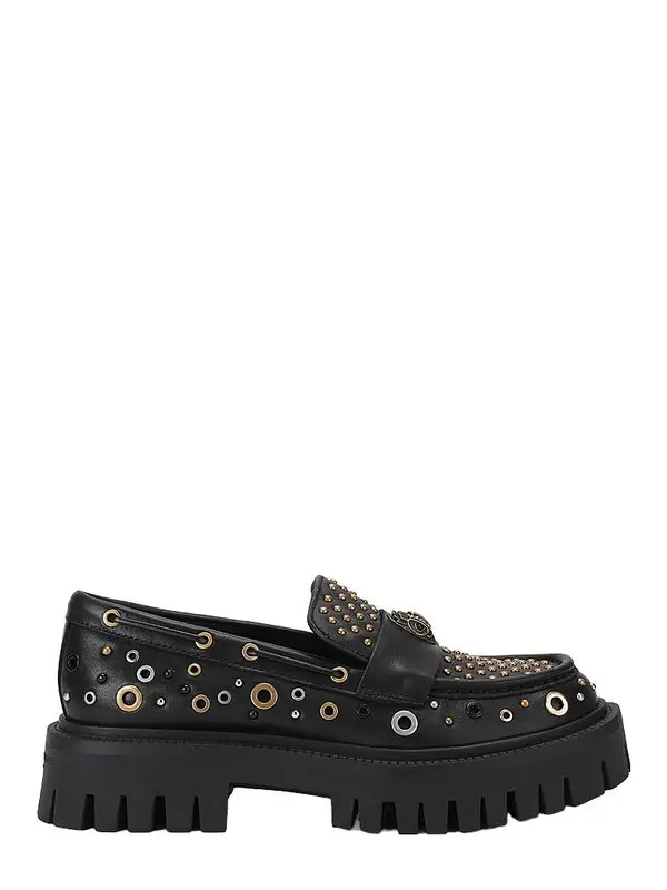 Kurt Geiger Studded Chunky Leather Loafers - Black