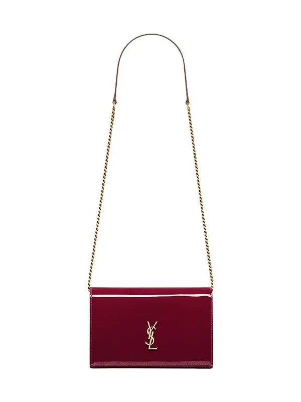 Saint Laurent Cassandre Envelope Chain Wallet - Grenade