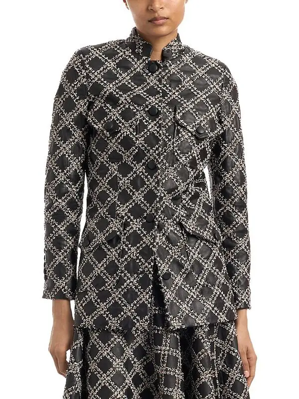 LIBEROWE Raja Embroidered Leather Jacket - Black