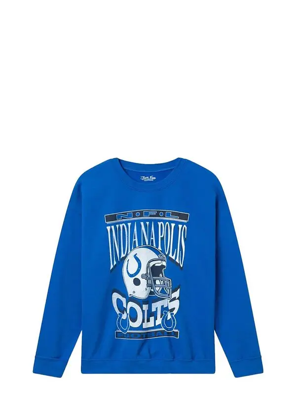 Junk Food Clothing Indianpolis Colts Helmet Flea Market Crew Fleece Sweatshirt - Royal