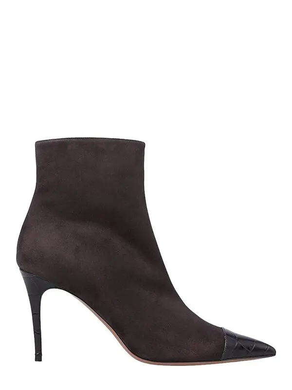 Paris Texas Vera Toe Cap Ankle Boots - Fondente