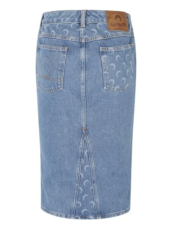 MARINE SERRE Moonlight Wash Skirt - Light Blue