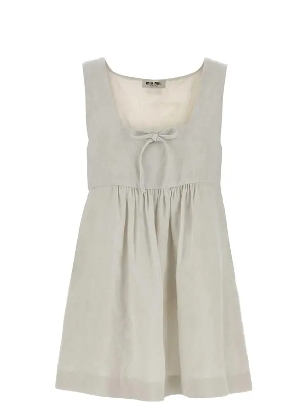 Miu Miu Lightweight Linen Mini Dress For - Grey
