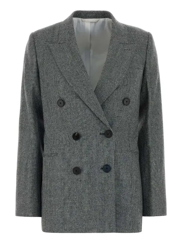 Givenchy Embroidered Wool Flannel Blazer - Checked