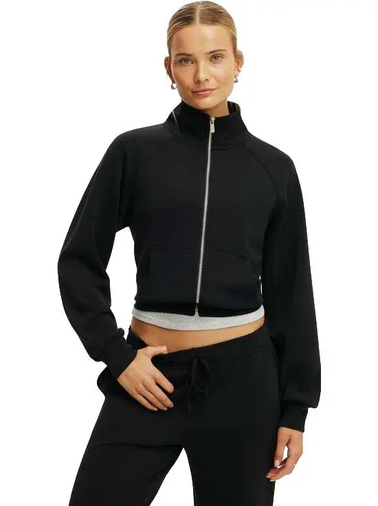 Cotton:on Active Ultimate Soft Funnel Neck Jacket - Black