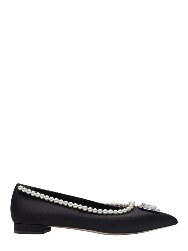 ZENA ZIORA The Dame Pearl Ballerina Flat - Black
