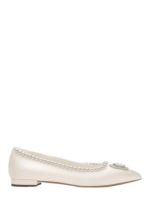 ZENA ZIORA The Dame Pearl Ballerina Flat - Ivory