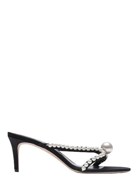 ZENA ZIORA Her Grace 60 Pearl Stiletto Sandal - Black